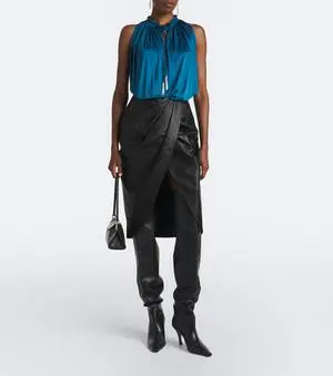 Balmain Draped Jersey Top