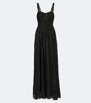 Ulla Johnson Anastasia Silk-blend Chiffon Bustier Gown - Black