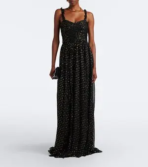 Ulla Johnson Anastasia Silk-blend Chiffon Bustier Gown