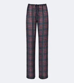 Dries Van Noten Plaid Lamé Straight Pants - Blue