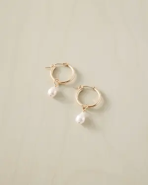 SHEENA MARSHALL Diane Hoop Earrings - Pearl