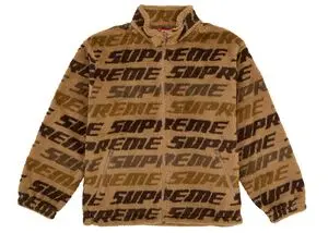 Supreme Repeat Jacquard Fleece Jacket - Tan