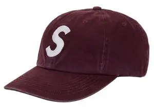 Supreme Washed Canvas S Logo 6panel Hat - Plum