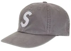 Supreme Washed Canvas S Logo 6panel Hat - Grey
