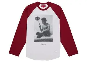 Supreme Larry Clark Sequin Raglan Shirt Long Sleeve Top - Dark Red