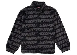 Supreme Repeat Jacquard Fleece Jacket - Black