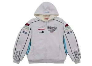 Supreme Racing Lined Zip Up Hooded Sweatshirt
