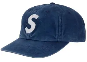 Supreme Washed Canvas S Logo 6panel Hat - Blue
