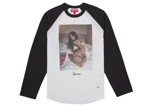 Supreme Larry Clark Sequin Raglan Shirt Long Sleeve Top - Black