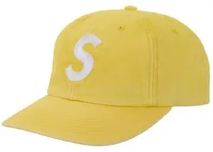 Supreme Washed Canvas S Logo 6panel Hat - Yellow