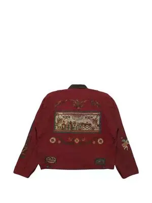 SAMUEL ZELIG Folk Embroidered Corduroy-collar Jacket