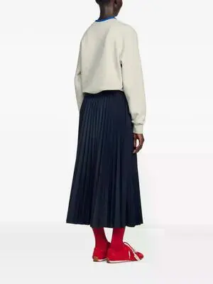 Sandro Pleated Button-front Midi Skirt