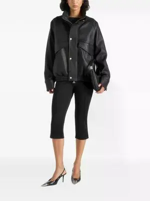 Manière De Voir Leather Bomber Jacket