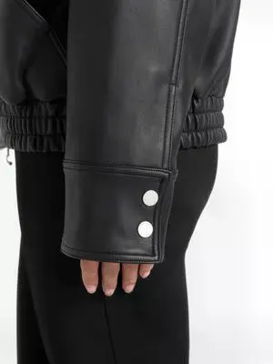 Manière De Voir Leather Bomber Jacket