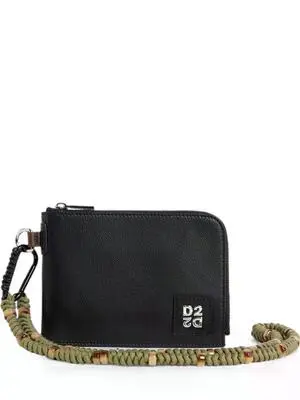 Dsquared2 Upside-down Leather Neck Pouch - Black