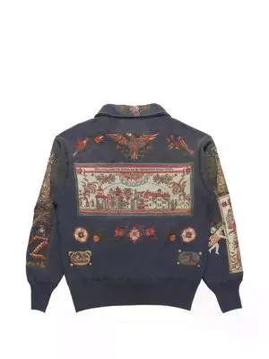 SAMUEL ZELIG Folk Embroidered Quarter-zip Sweatshirt