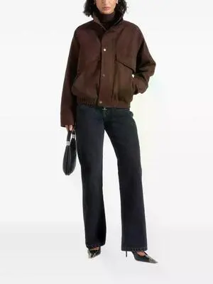 Manière De Voir Romain Suede Funnel-neck Bomber Jacket