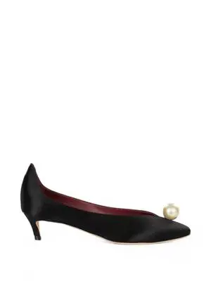 Magda Butrym Faux-pearl Embellished Satin Pumps
