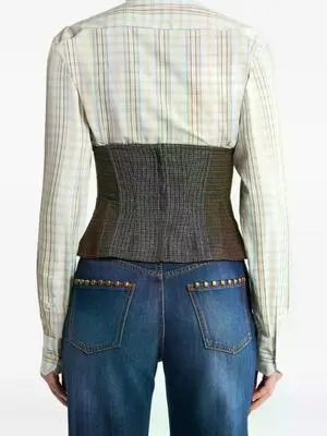 Etro Wool Corset Belt With Houndstooth Motif