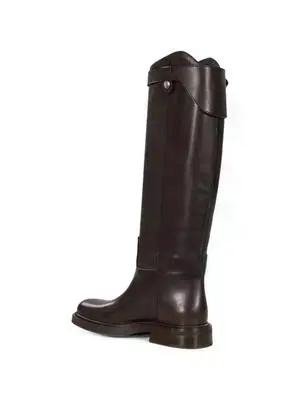 POEVE Fibi Buckle-strap Leather Boots