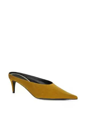 Magda Butrym Pointed-toe Suede Mules - Yellow