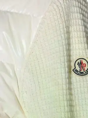 Moncler Quilted-panel Waffle-knit Jacket
