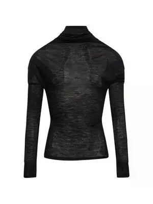 Victoria Beckham Sheer Draped-neck Top