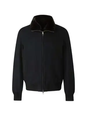 MONTECORE Faux-fur Collar Bomber Jacket - Black