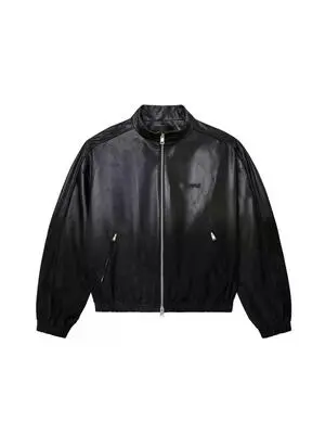 PURPLE BRAND Leather Bomber Jacket