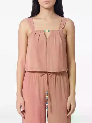 Patrizia Pepe Bead-embellished Creponne Sleeveless Blouse