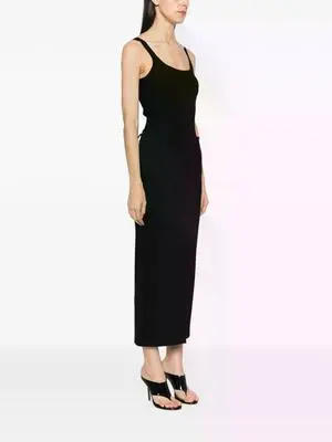 Patrizia Pepe Ribbed-knit Front-slit Midi Dress