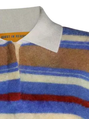 Guest In Residence Striped Cashmere Polo Sweater