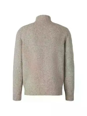 Fedeli Quarter-zip Ribbed-knit Sweater