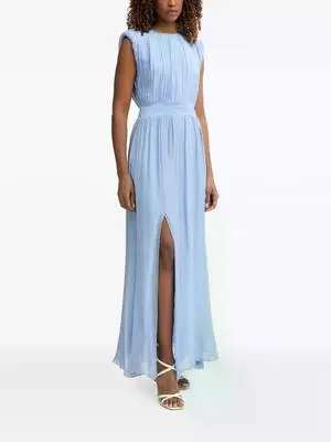 HAVEONE Pleated Side-slit Maxi Dress