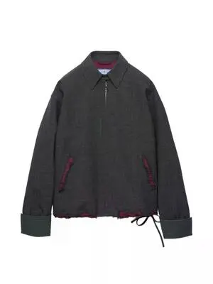 Prada Bonded Devoré Hopsack Blouson - Grey