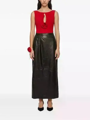 Magda Butrym Pleated Leather Maxi Skirt