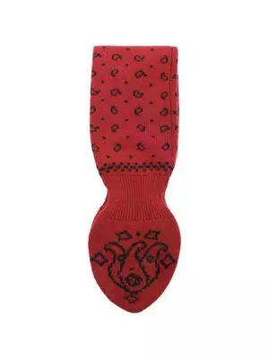 Guest In Residence Bandana Bowtie Paisley-knit Cashmere Scarf - Red