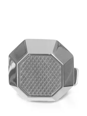 BOSS Textured Octagonal-shaped Cufflinks In Brass - Silver