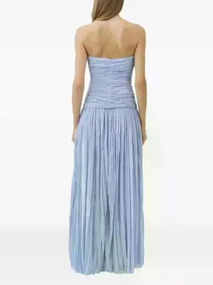 Simkhai Danielle Crinkle-jersey Bustier Maxi Gown Dress