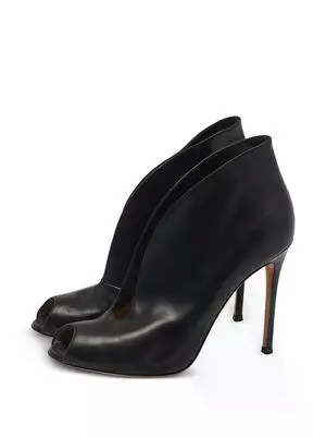 GIANVITO ROSSI Vamp Peep-toe Ankle Boots - Black