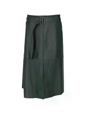 Isaia Belted Panelled Midi Skirt - Green