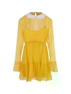Gucci Collared Ruffled Mini Dress