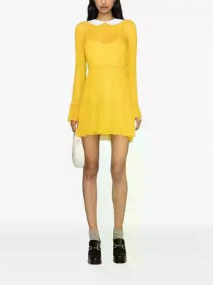 Gucci Collared Ruffled Mini Dress