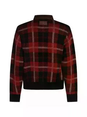 Guest In Residence Tartan Bomber Check-pattern Corduroy-collar Jacket