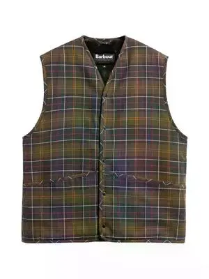Barbour Tartan-print Gilet - Green