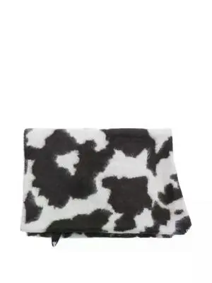 Guest In Residence Grizzly Cowhide Wild Rag Cow-print Cashmere Scarf Brown