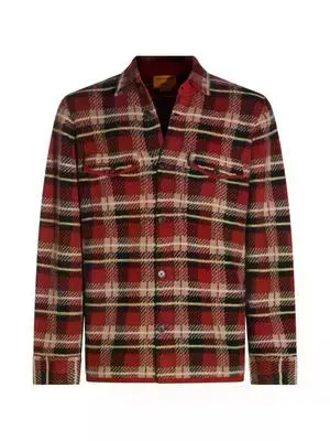 Guest In Residence Plaid Work Check-pattern Cashmere Shirt - Red