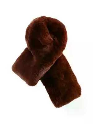YVES SALOMON Shearling-effect Scarf - Brown