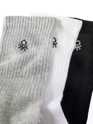 BENETTON Logo-embroidered Ribbed Socks