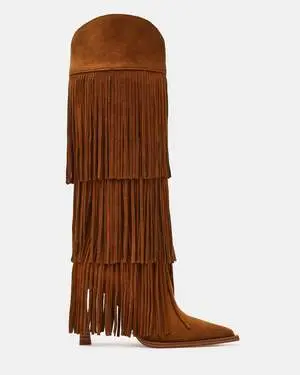 Steve Madden Kinzee Fringe Knee High Boots